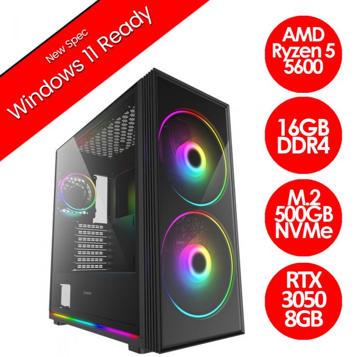AMD Ryzen 5 5600 RTX 3050 8GB Sniper Wolf v1.5 RGB Gaming PC