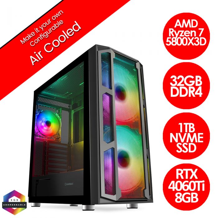 AMD Ryzen 7 5800X3D RTX 4060 Ti Cosmic v1.5 Gaming PC