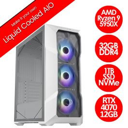 AMD Ryzen 9 5950X RTX 4070 CM TD500 White YETI v2.3 Gaming PC