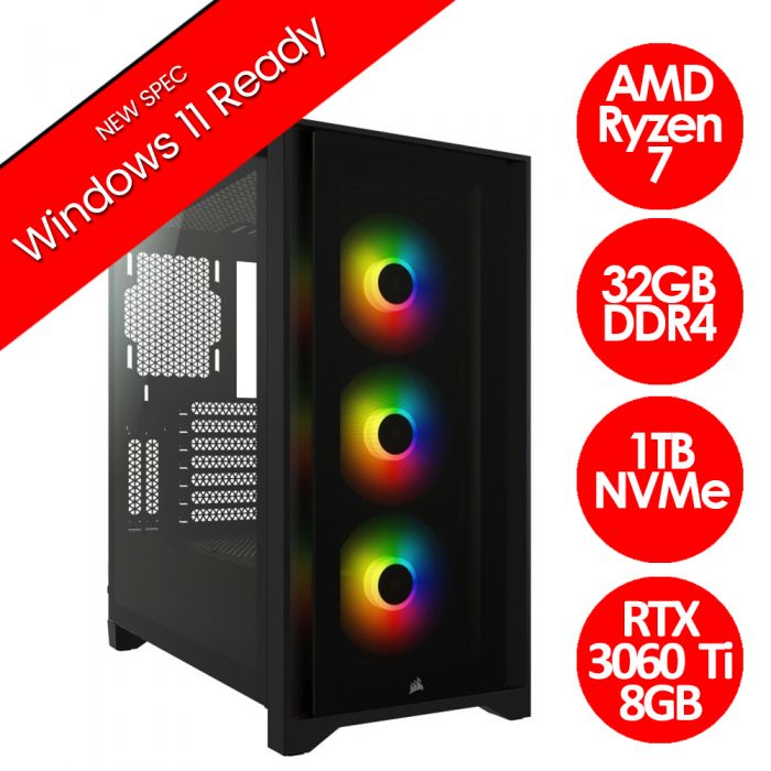 AMD R7 5800X, RTX 3060 Ti, 3B Cosmic v1.3 Gaming PC